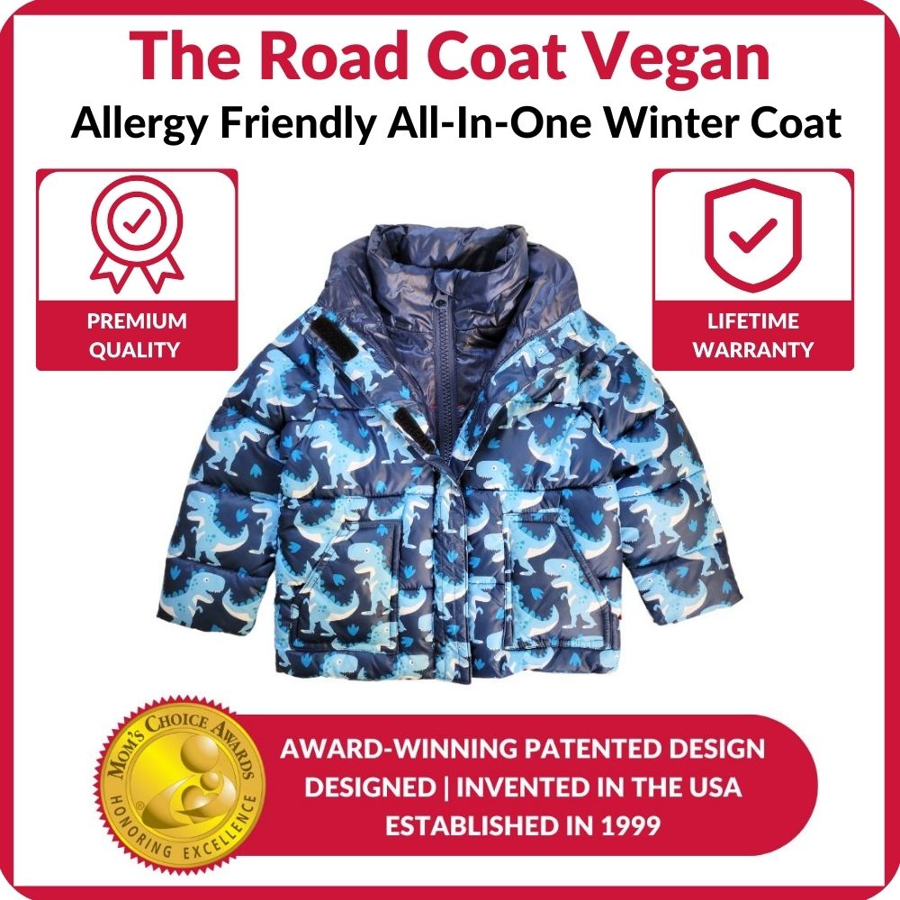 The Road Coat Vegan in Navy Raptor - Ultimate Winter Car Seat Coat – Onekid